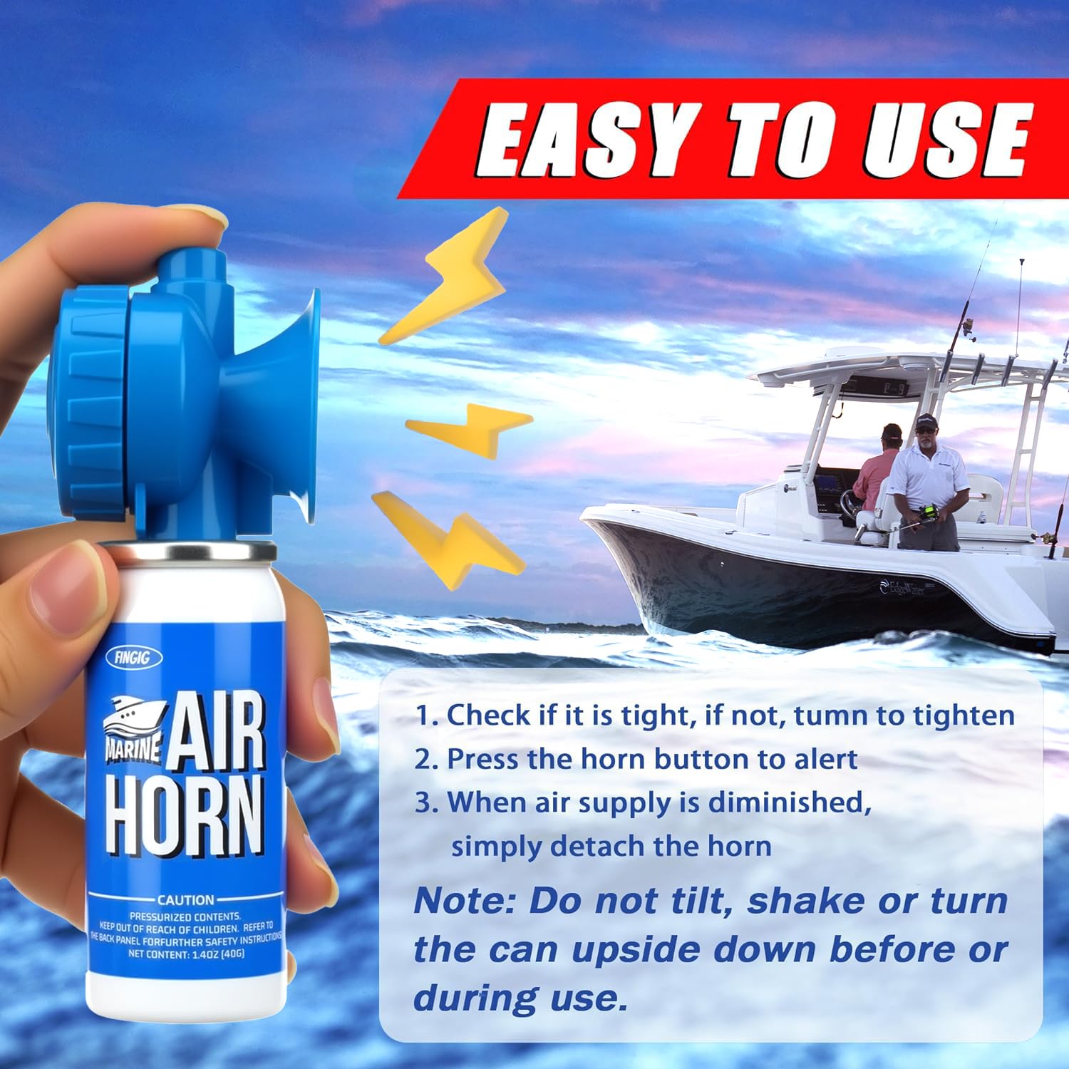 Snapklik.com : Fingig 1.4oz Boat Air Horn, Loud Mini Safety Horn Can ...