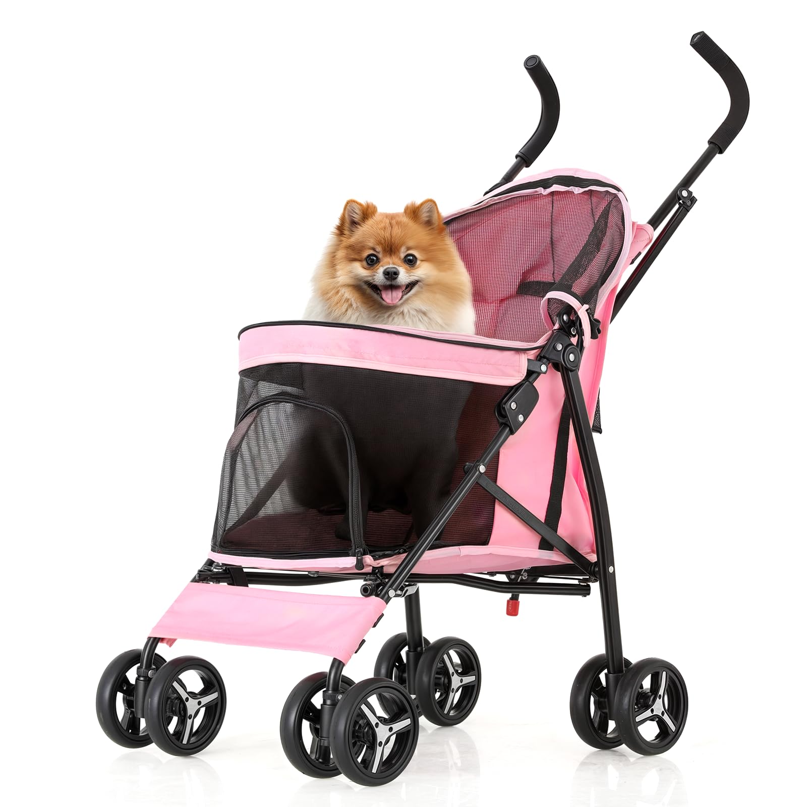 Amazon.com: MoNiBloom 4 Wheels Pet Stroller, Easy-Fold Puppy Cage ...