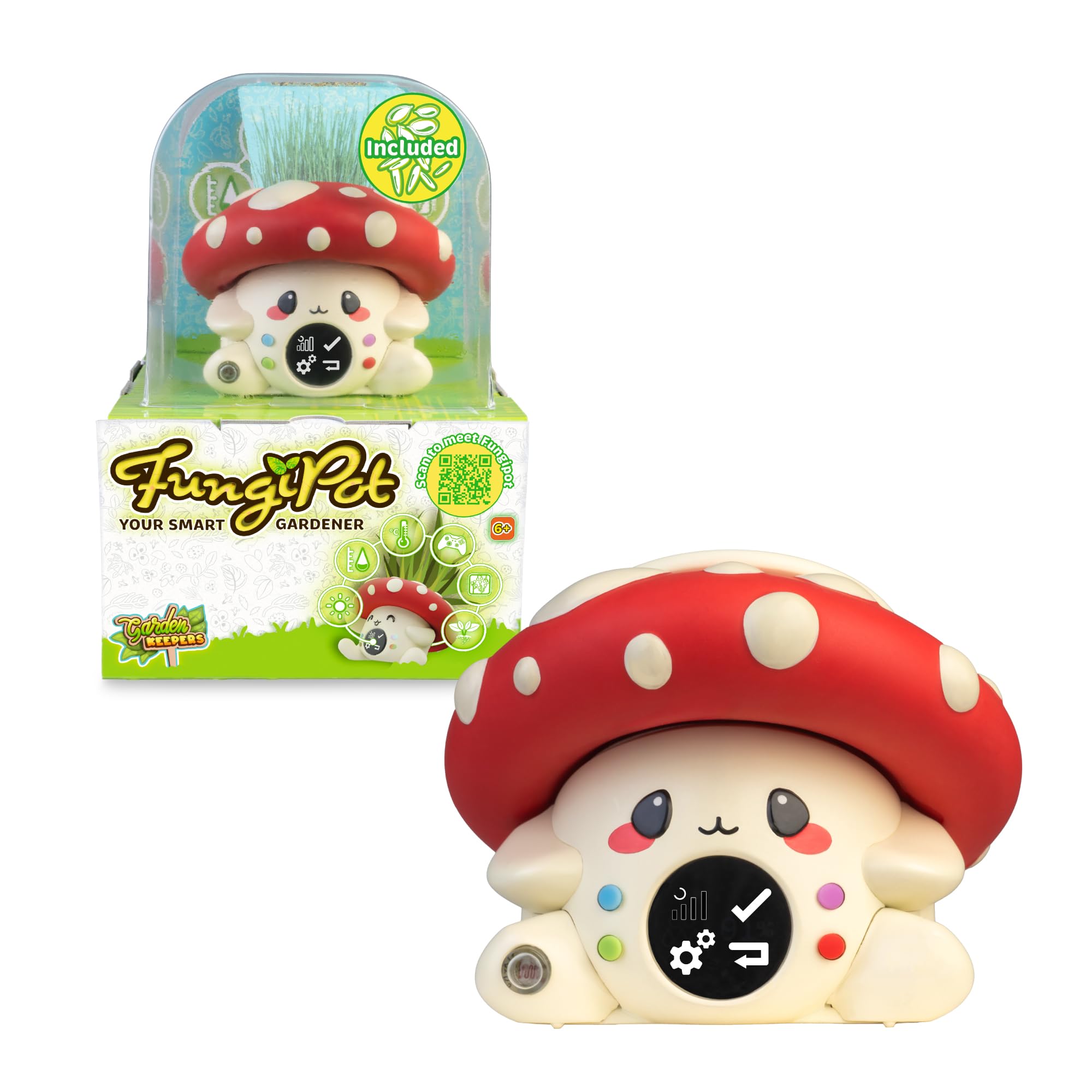 Garden Keepers - FungiPot, Maceta Inteligente, Mascota Digital Interactiva para Cuidar Plantas ...