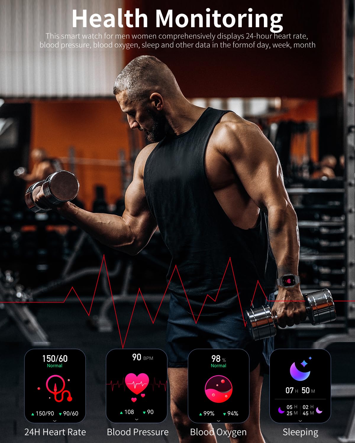 Snapklik.com : PODOEIL Military Smart Watch For Men