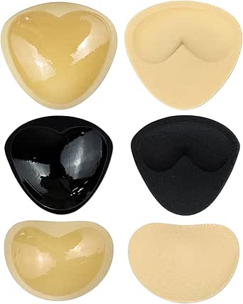SHEHARUHI 3 Pairs Adhesive Bra Pads Breathable Breast Enhancers Push Up ...