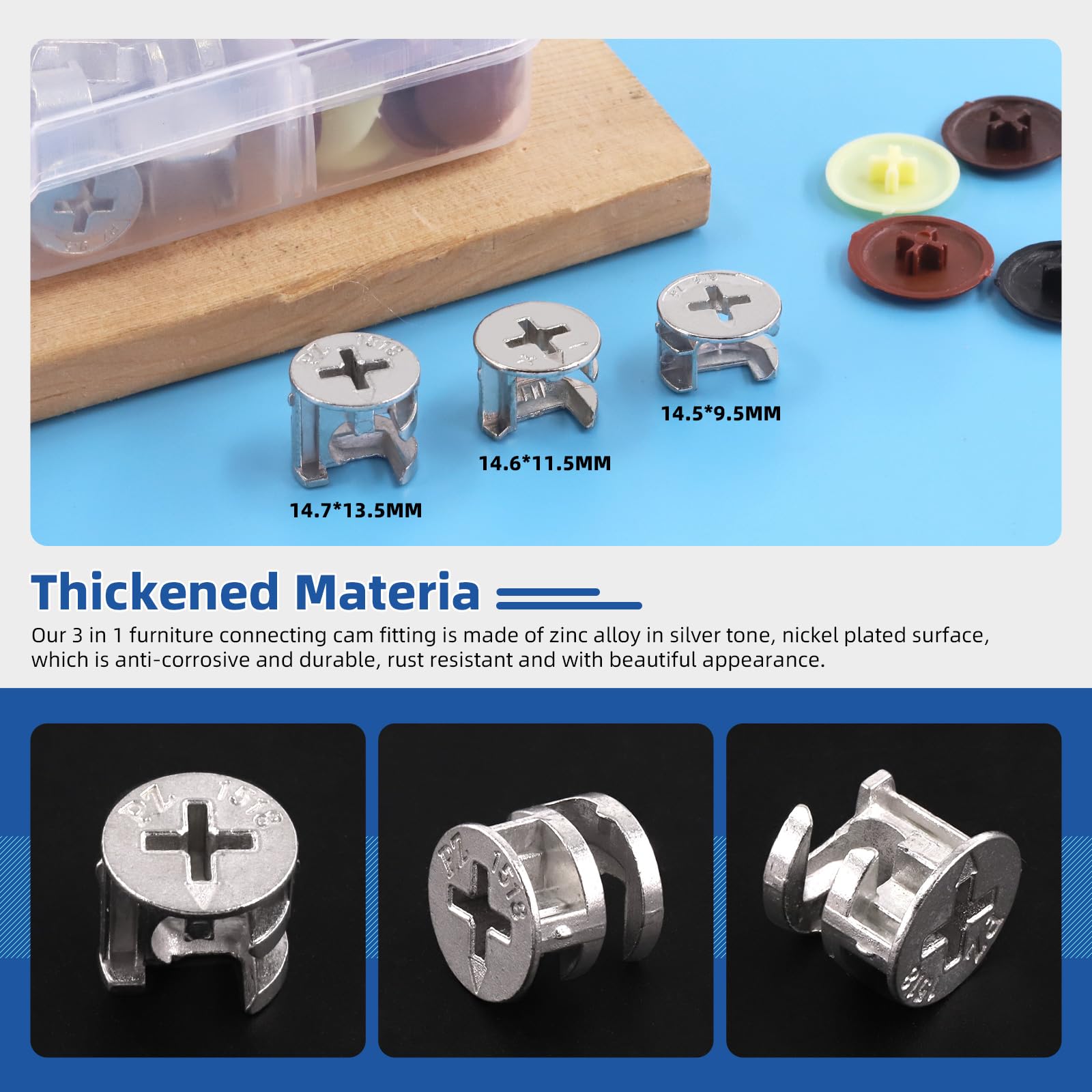 Cam Connectors Furniture And Cabinet 3 In 1 Cam Locks For Furniture
