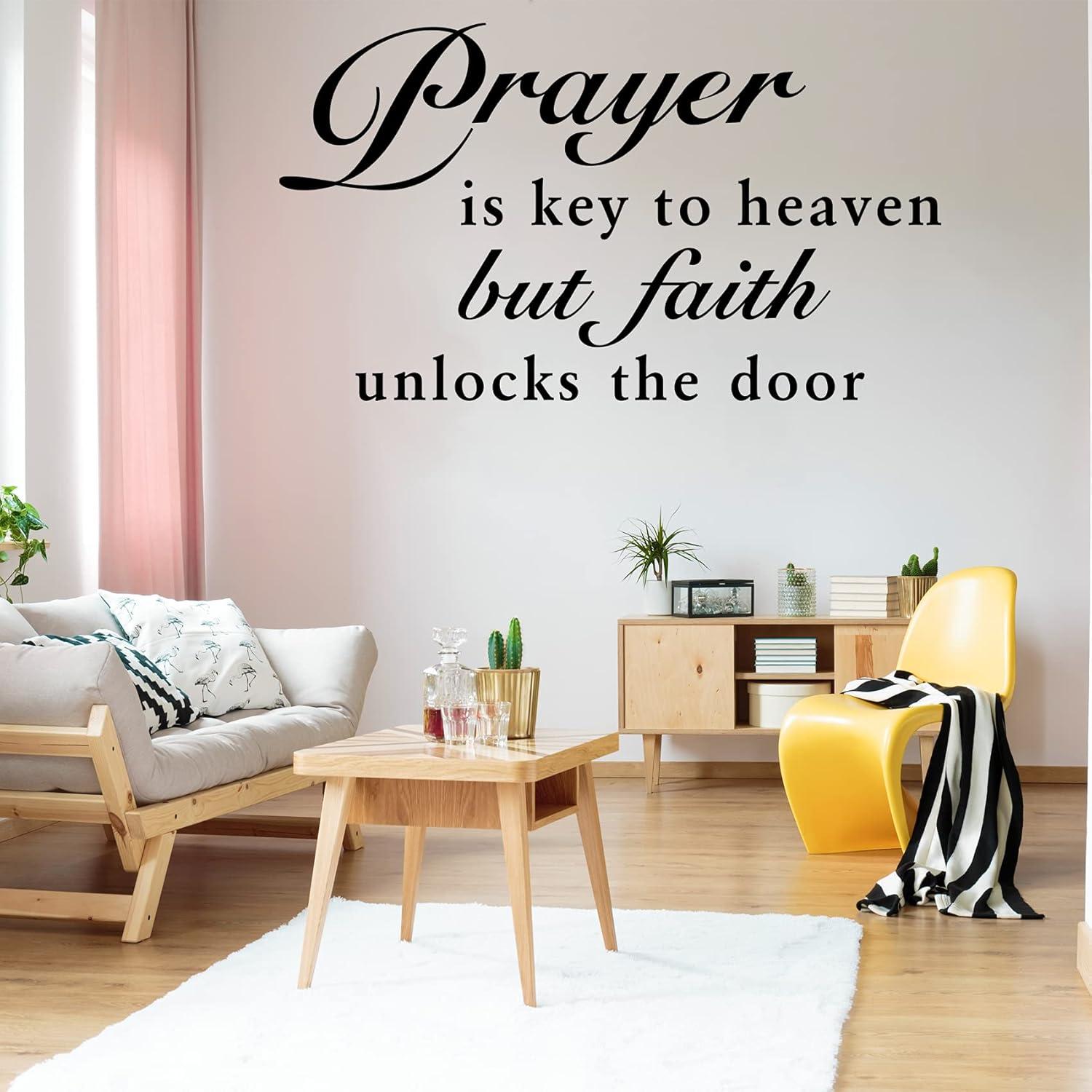 Prayer is Key to Heaven But Faith Unlocks The Door Wall Art Sayings ...