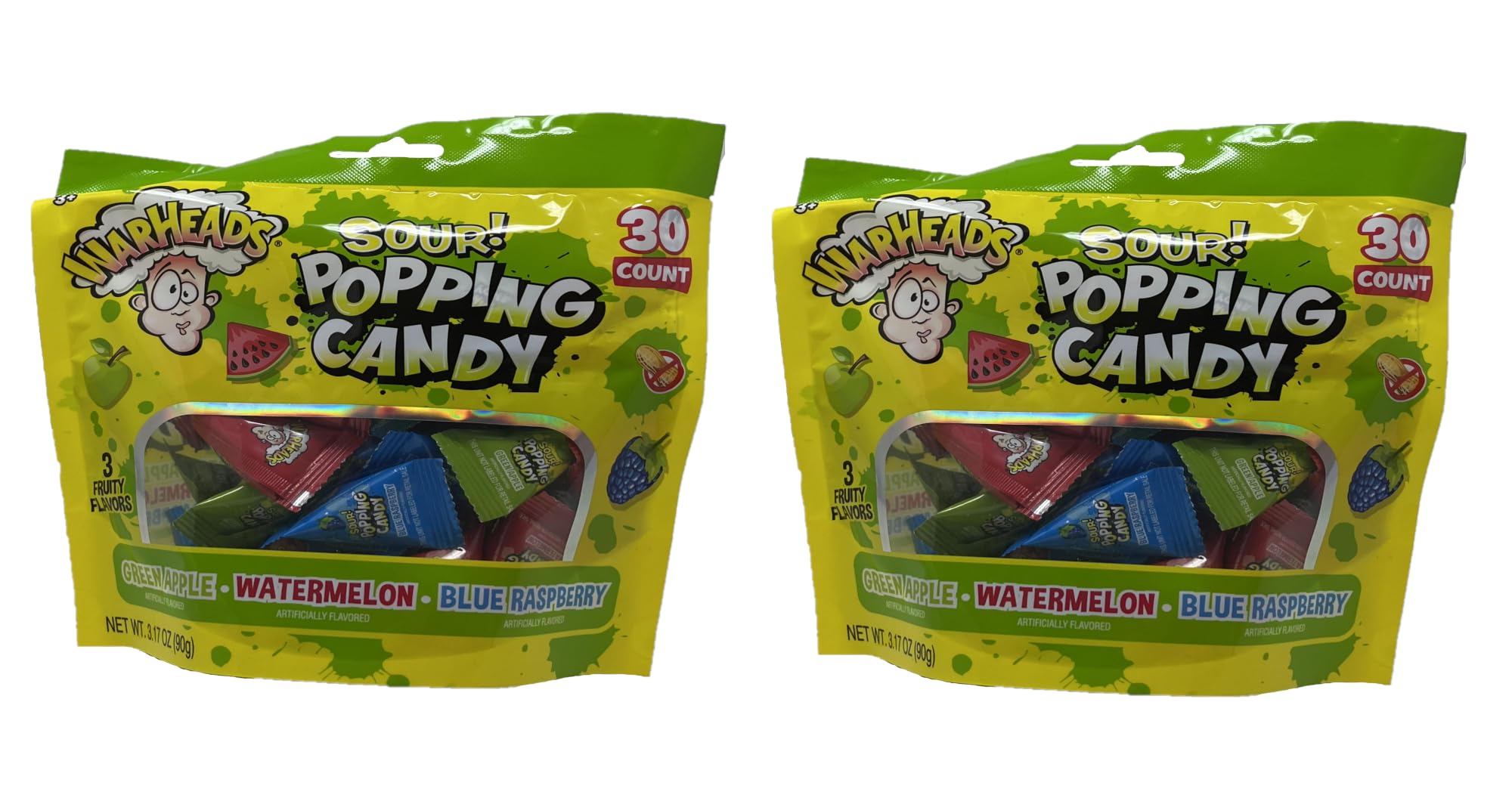 Amazon.com : Warheads Sour Popping Candy 30 count bags - Pack of 2-60 ...