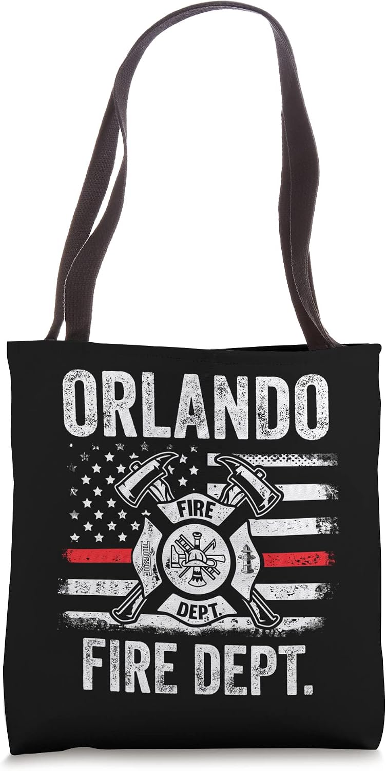 Amazon.com: Orlando Florida Fire Department Thin Red Line Fireman Tote ...