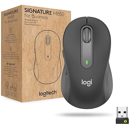 Amazon.com: Logitech Signature M650 Wireless Mouse, Large, Graphite ...