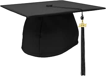 Amazon.com: Graduation Cap, Black Graduation Cap with Tassel 2024 Gold ...