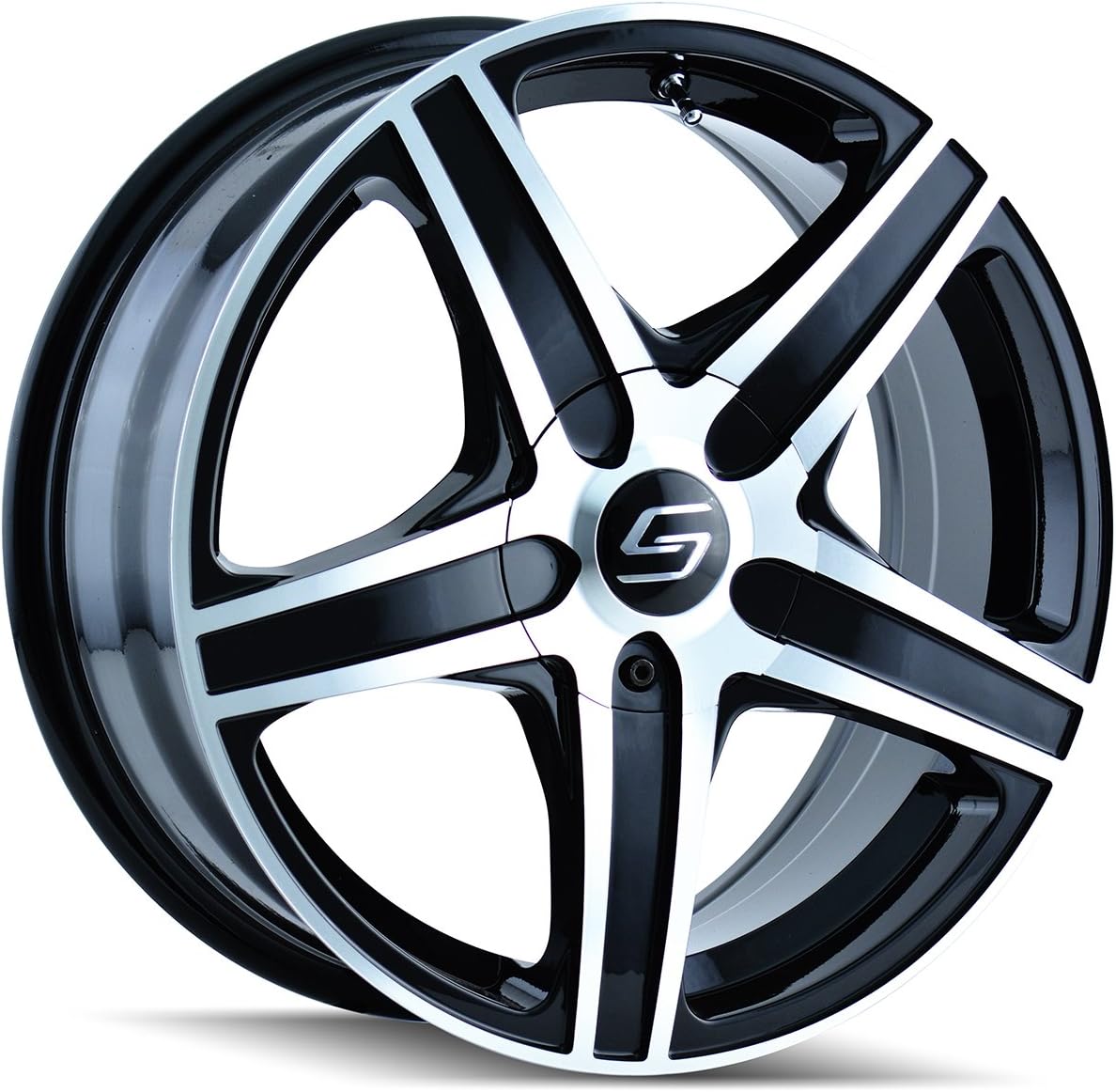 Amazon.com: Sacchi S48 Black Wheel with Machined Face/Lip (17x7 ...