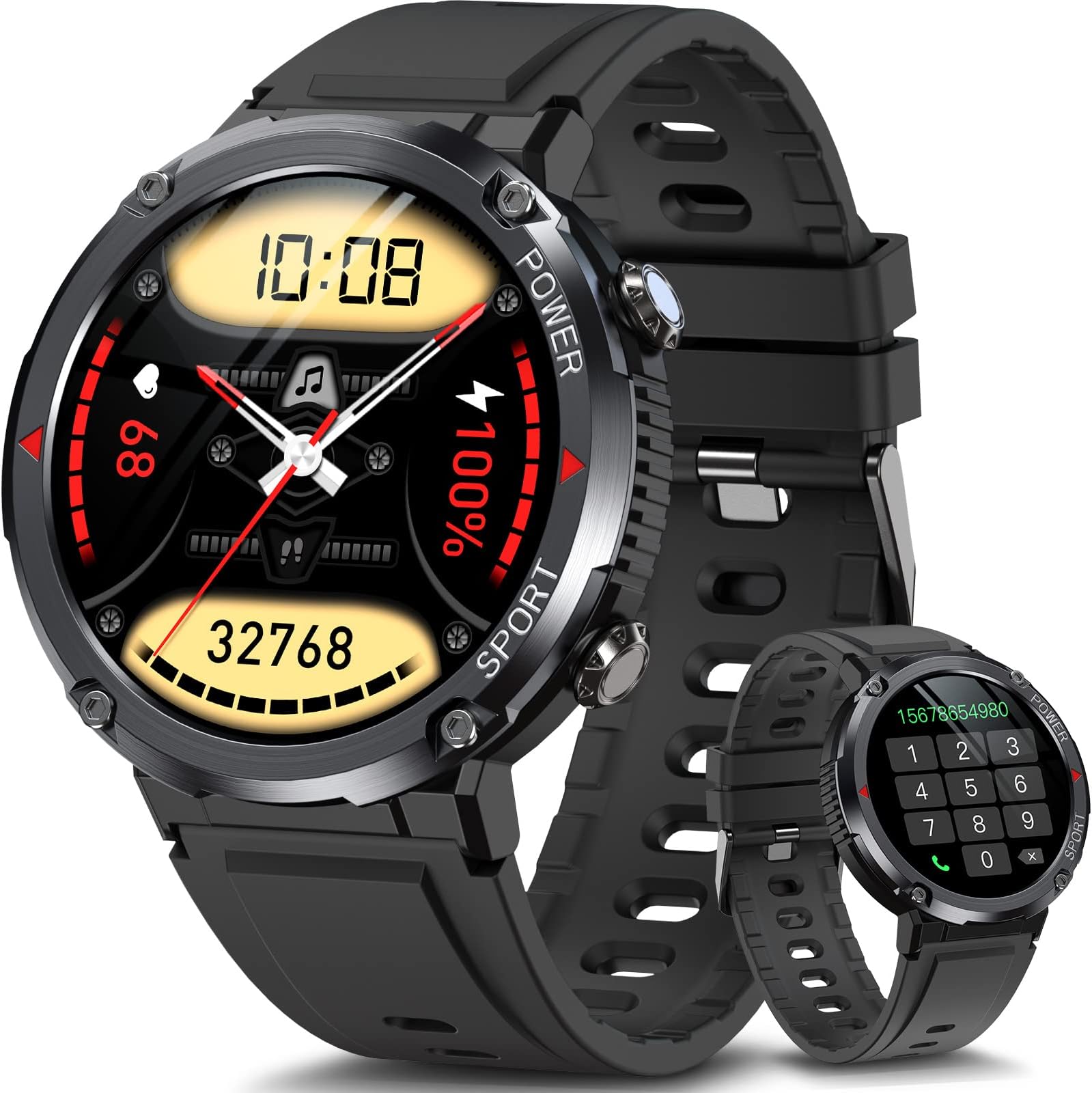 Amazon.com: Military Smart Watches for Men with LED Flashlight, Outdoor ...