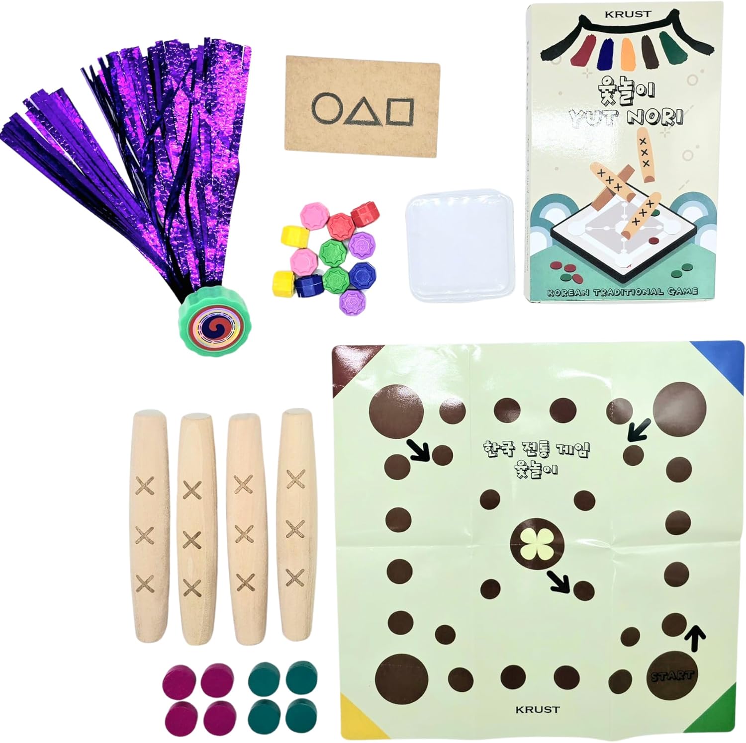 Amazon.com: Yutnori, Jegichagi, and Gonggi Game Set by COREALL ...