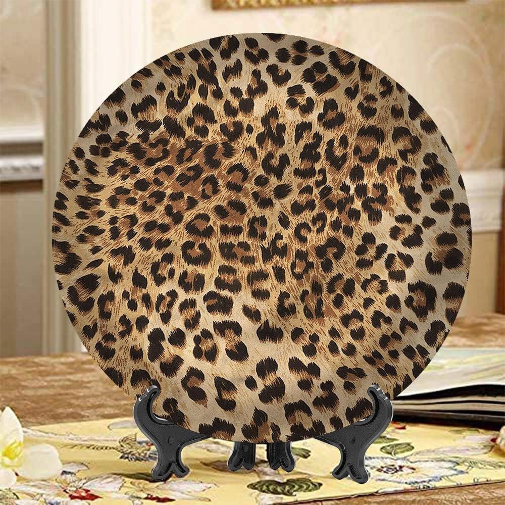 Amazon.com: XISUNYA 10 Inch Leopard Print 3D Printed Decorative Plate ...