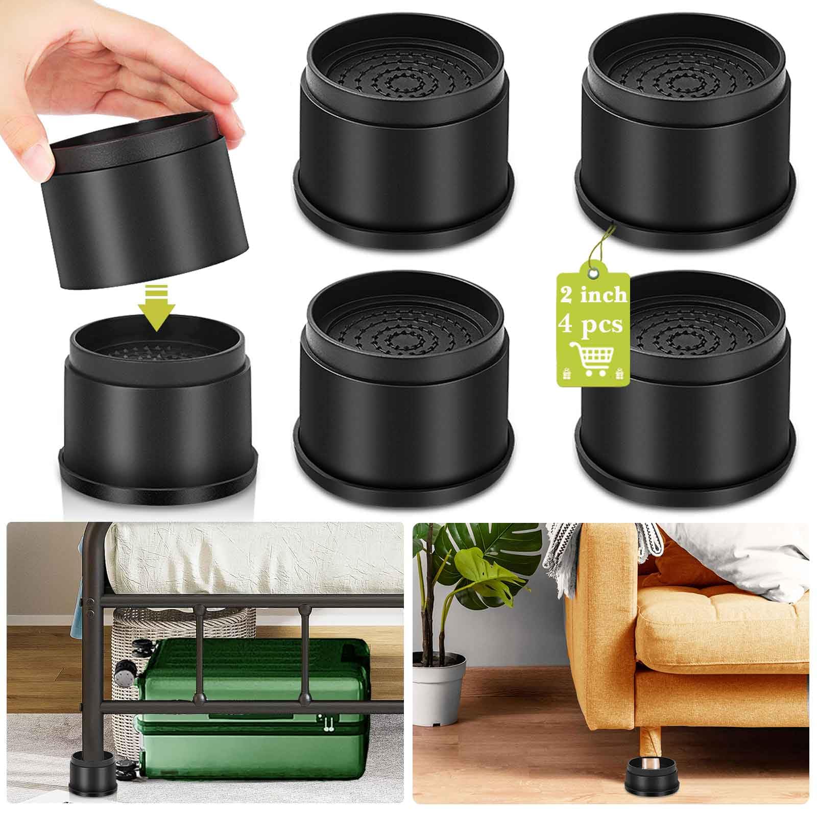 Amazon.com: Yookwutar 4 Pack Furniture Risers 2 Inch, Adjustable Bed ...