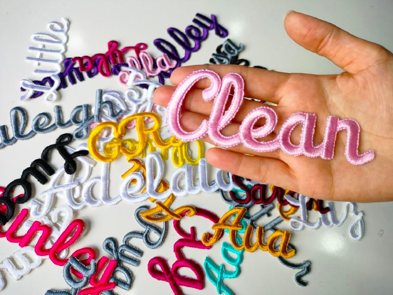 Amazon.com: Cilora Iron on Name Patch with Beautiful Shape to Shape Border Cut, Custom ...