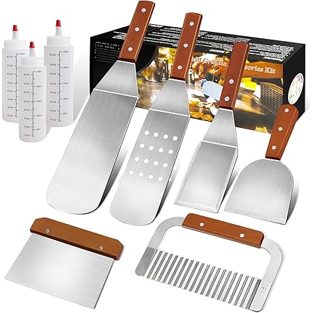 Professional Griddle Spatula Set - Stainless Steel Metal Spatula and ...