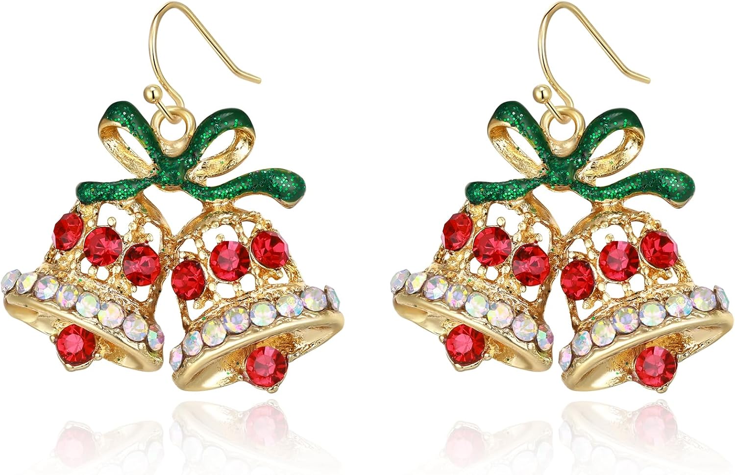 Amazon.com: Flyonce Christmas Jingle Bell Earrings for Women, Red and ...