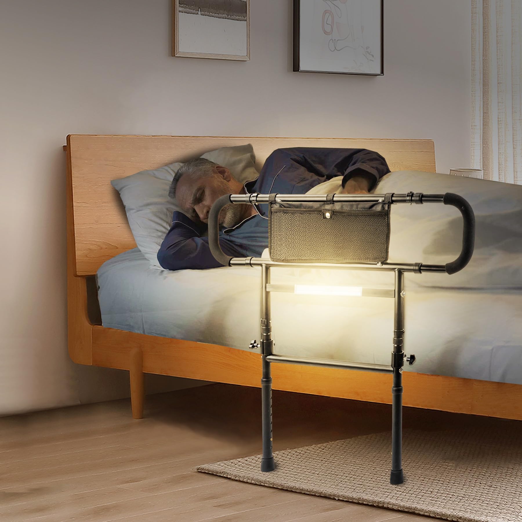 Amazon.com: HEPO Adjustable Bed Rails for Elderly Adults Safety with ...