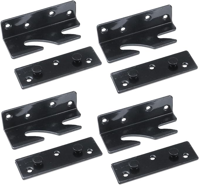 Amazon.com: FarBoat 4Sets Double Hooks Heavy-Duty Bed Rail Brackets ...