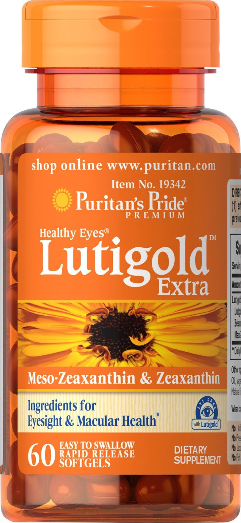 Amazon.com: Puritan's Pride Premium Healthy Eyes Lutigold Extra Lutein ...