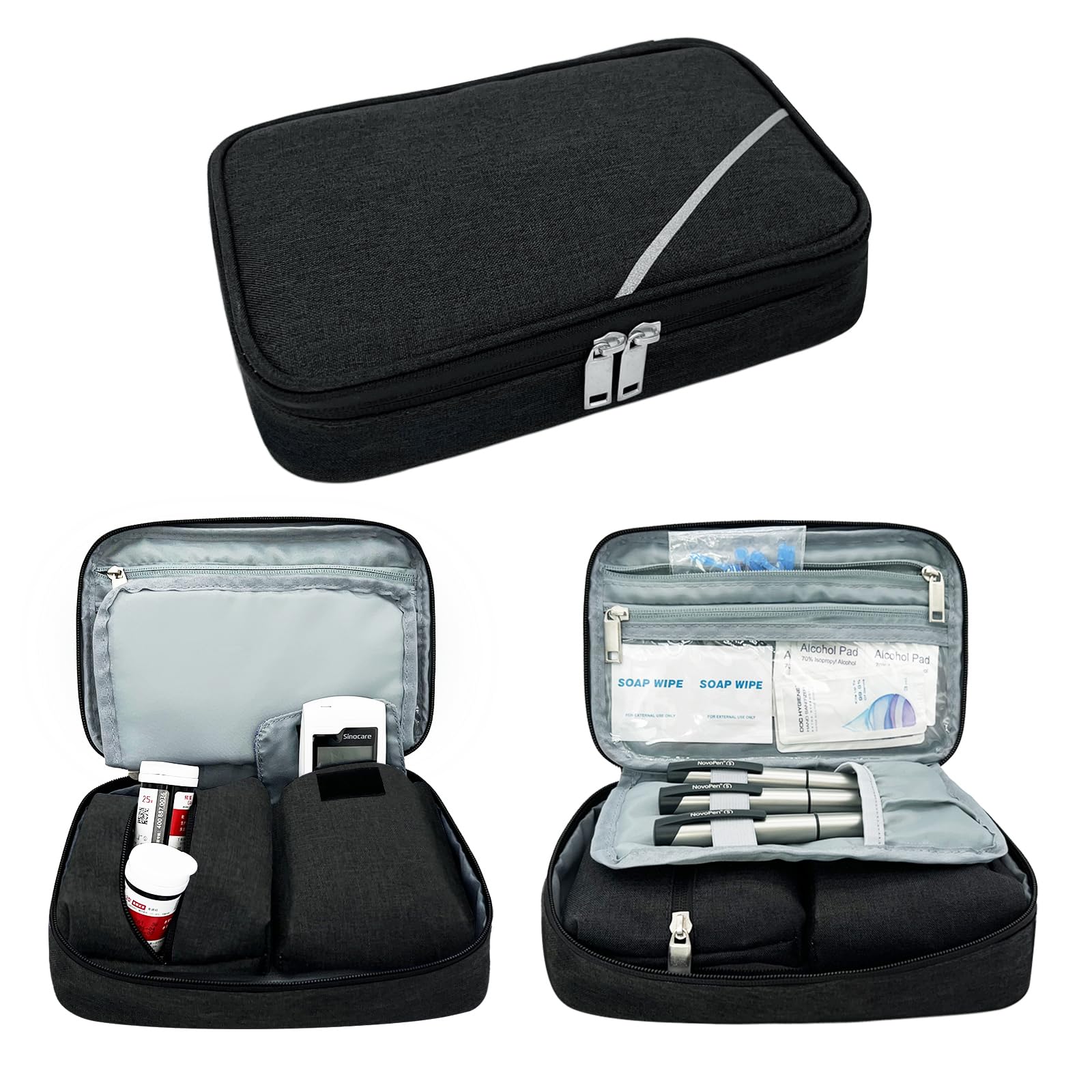 Amazon.com: NENYX Portable Diabetic Supplies Bag for Glucose Meter ...