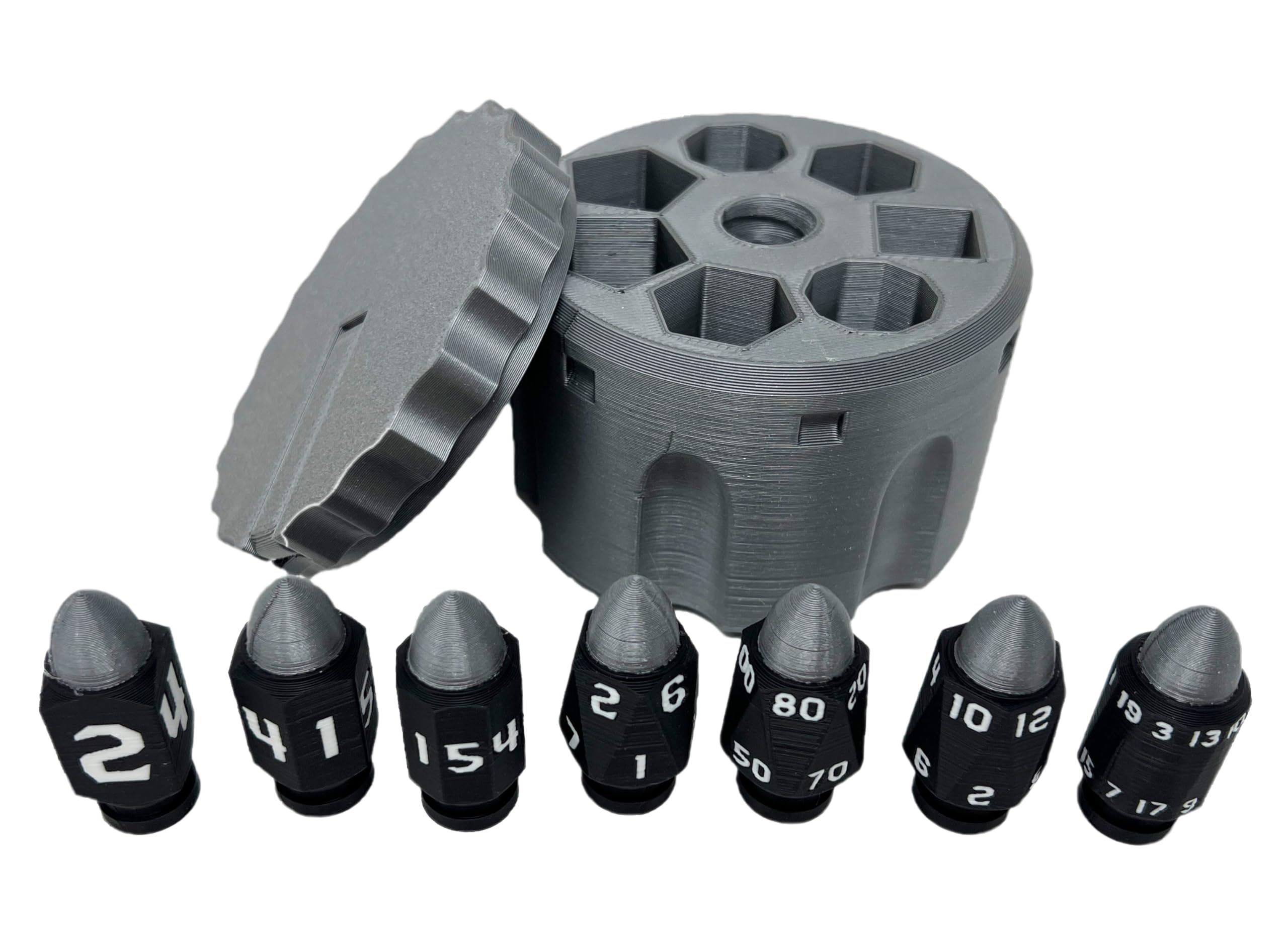 Amazon.com: Munnygrubbers - Plastic Bullet Dice 7 Pc D20 Set with ...