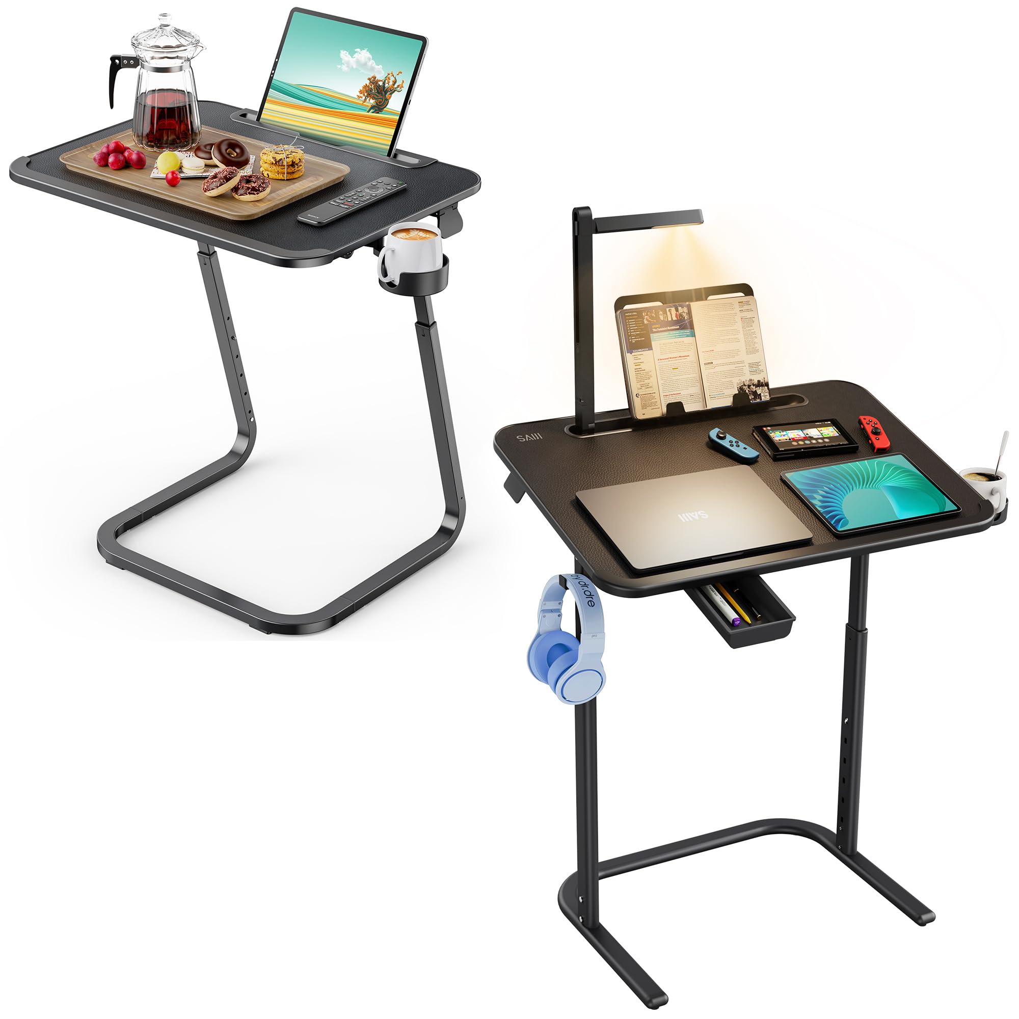 Amazon.com: SAIJI Home Office Desk with Lamp,25.6"*17.7" Heavy Duty ...