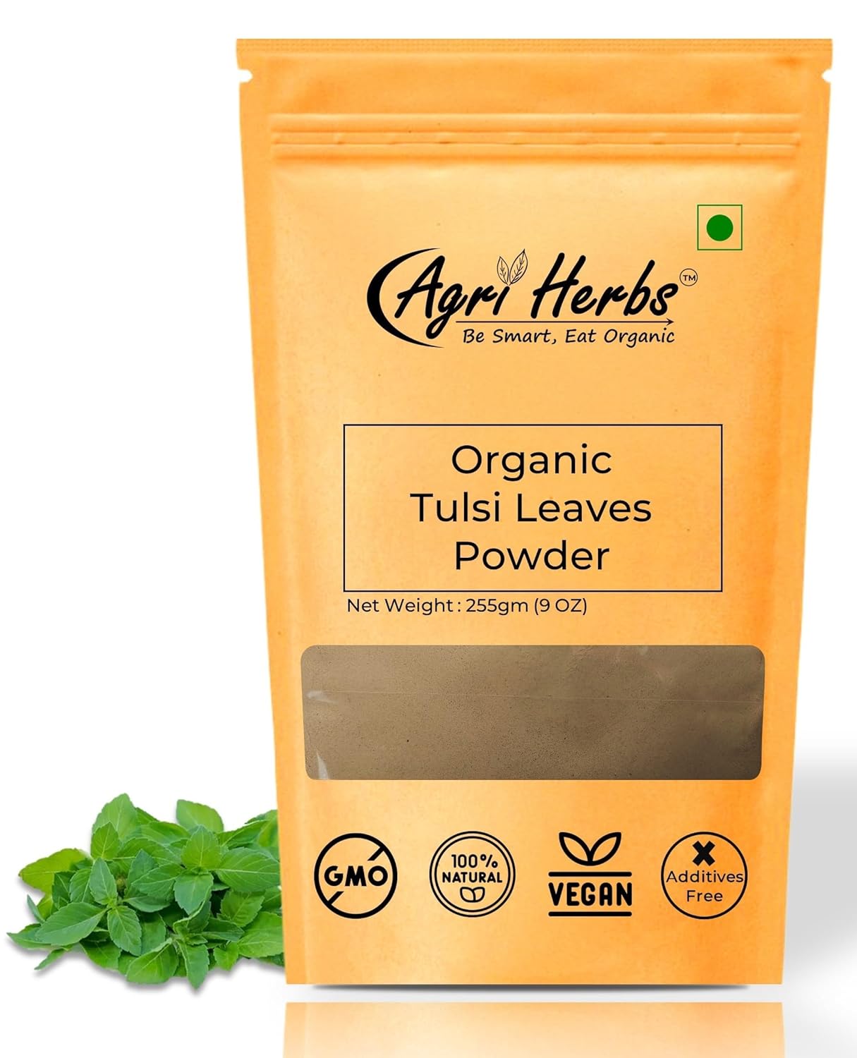 Agri Herbs Organic Tulsi Powder 255gm (Pack of 1) | Holy Basil Powder ...