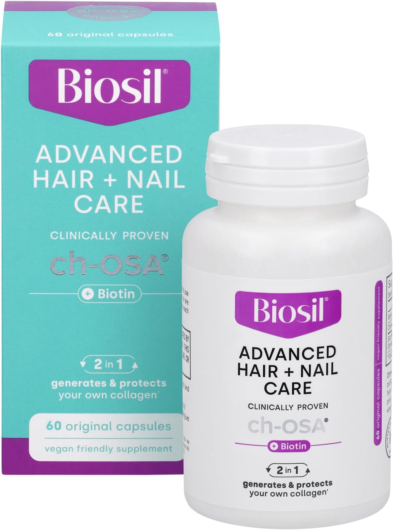 Amazon.com: Biosil Advanced Hair + Nail Care - 60 Capsules - Grow ...