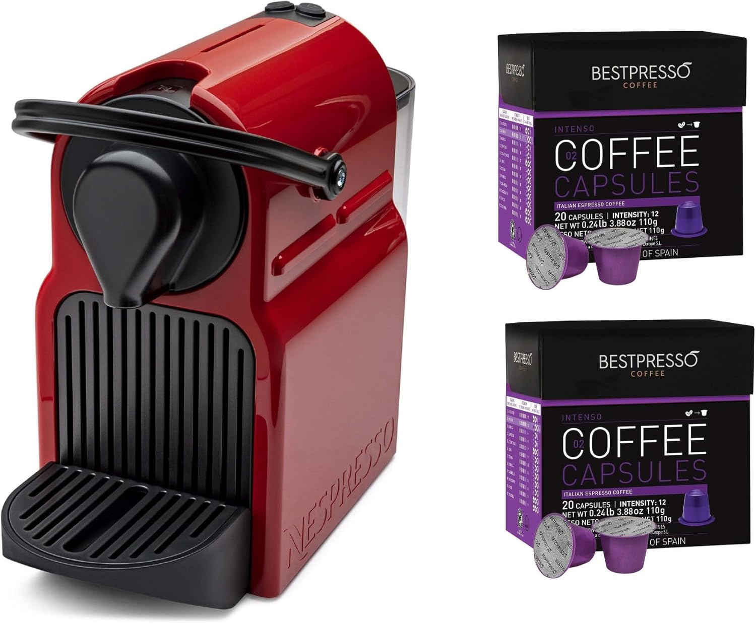Amazon.com: Nestle Nespresso Inissia Espresso Maker (Red) with Intenso ...