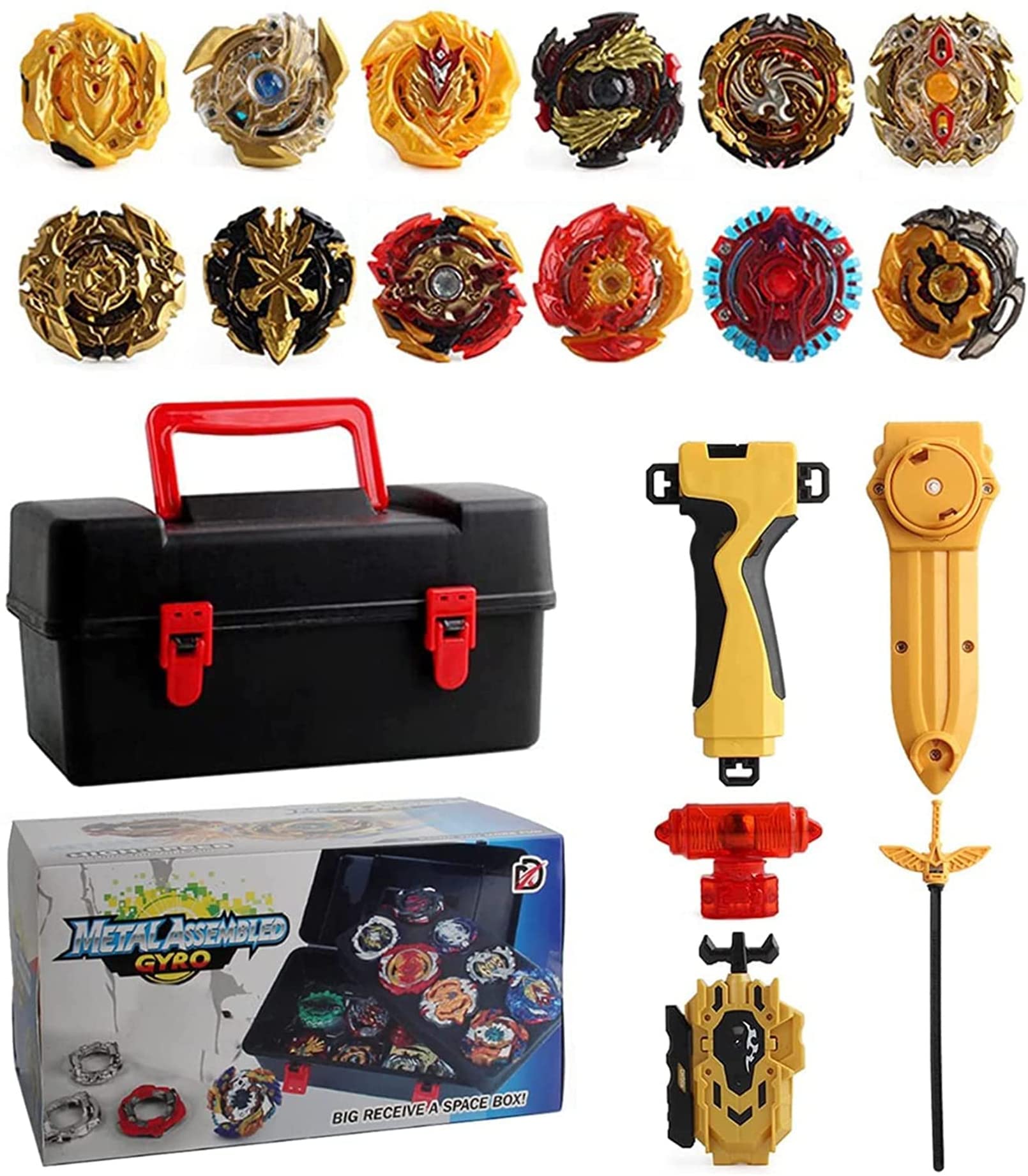 Buy 12 Pcs Gyros Burst Turbo Gyros Top Evolution Metal Fusion Burst ...