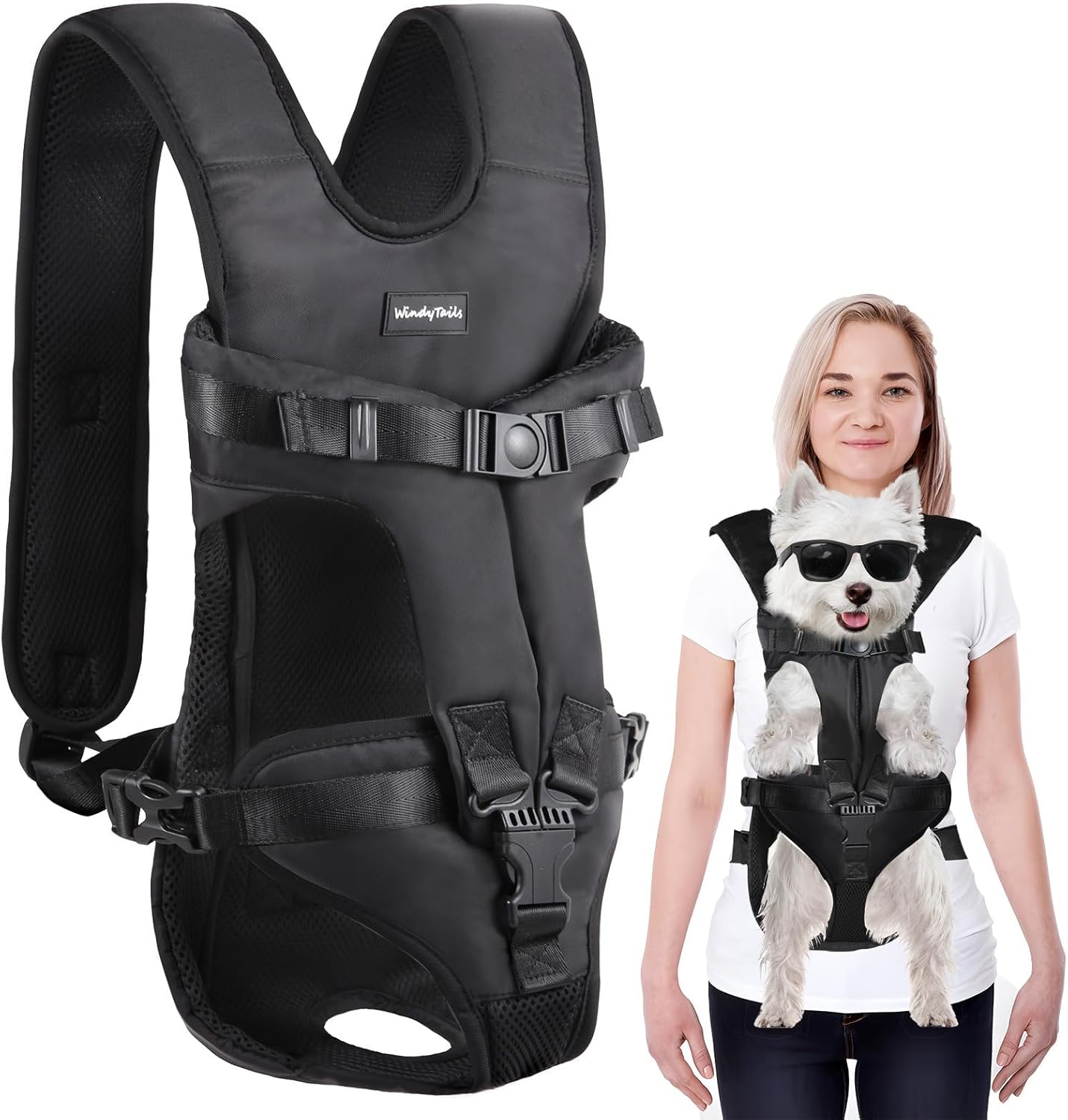 Amazon.com : WindyTails Dog Backpack Carrier for Medium Small Large ...