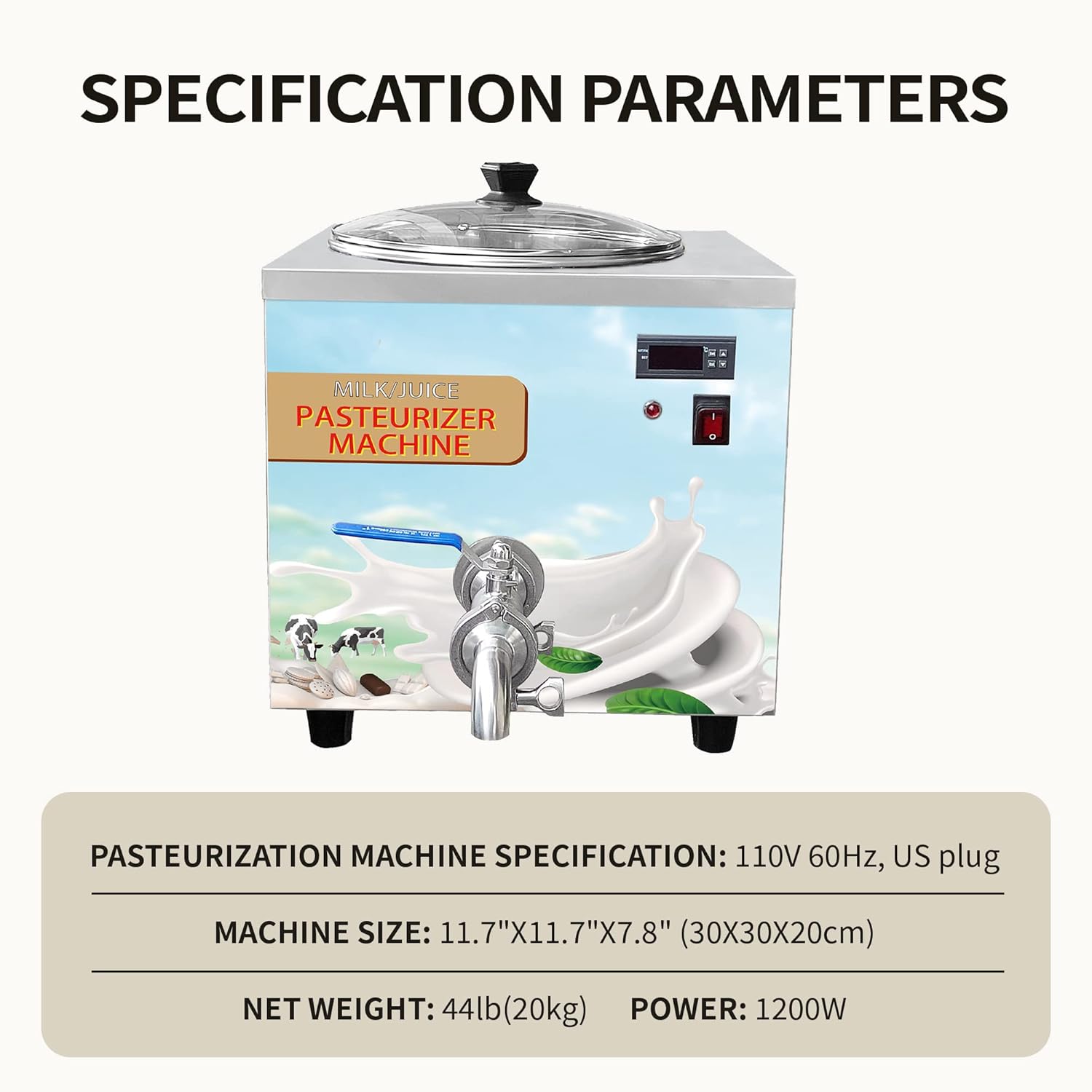 14L Commercial Countertop Pasteurization Machine for Milk, Water, Juice ...