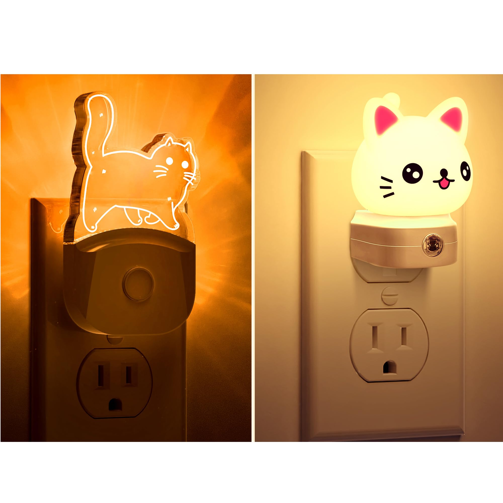 Amazon.com: Cat Night Lights Plug Into Wall, Nightlight with Dusk to ...
