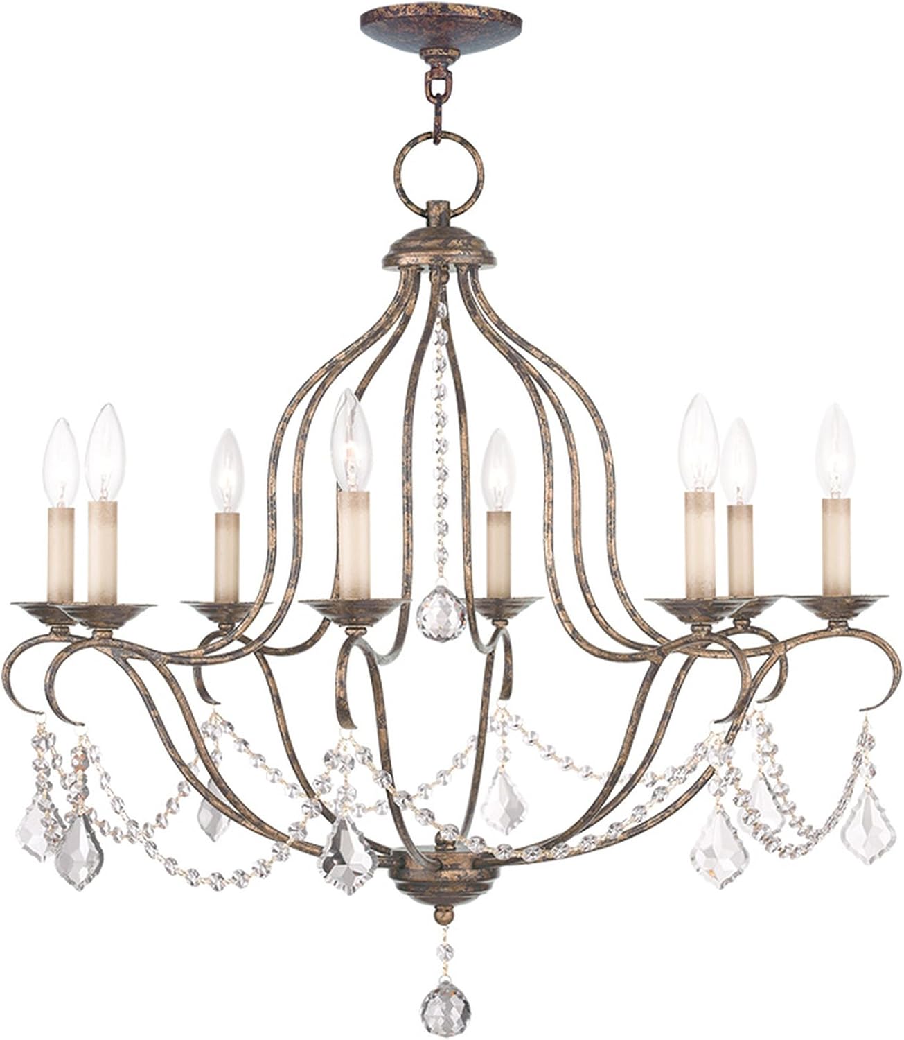 Livex Lighting 6427-71 Chesterfield 8 Light Chandelier, Hand Applied ...