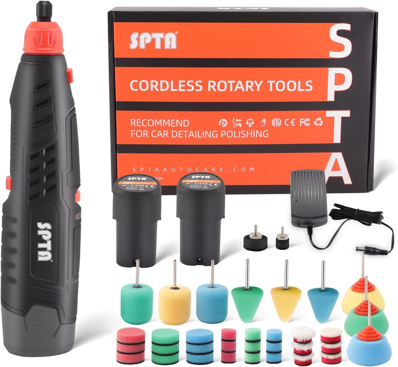 Amazon.com: Cordless Rotary Tool, SPTA Cordless Mini Car Polisher ...
