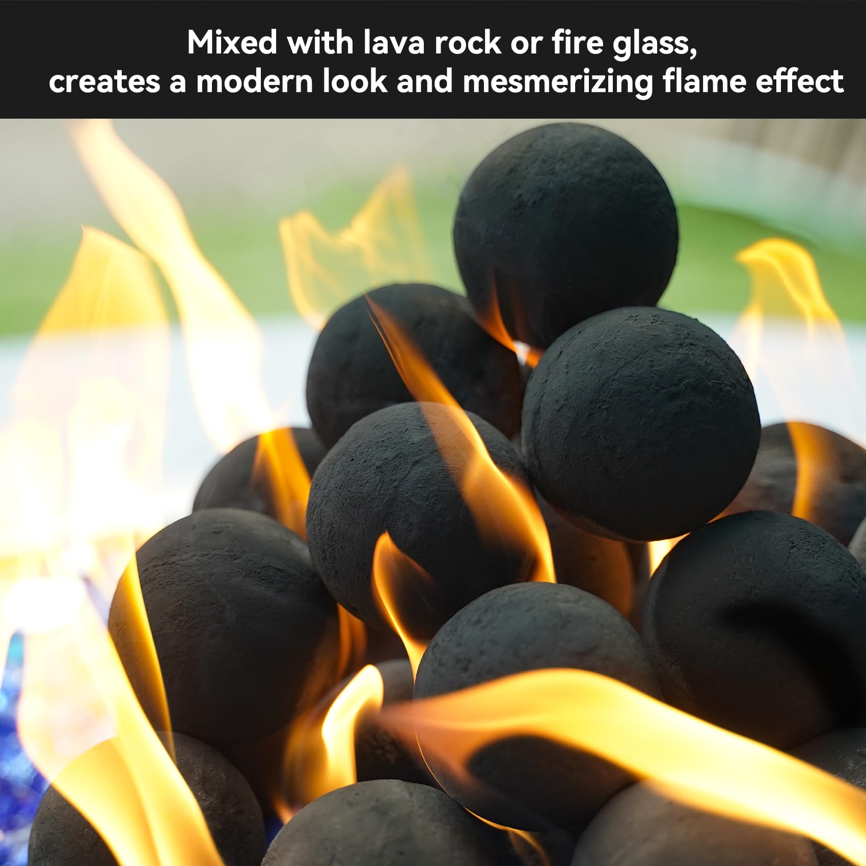 Snapklik.com : 2-Inch Ceramic Fire Balls, 25PCS Round Fire Pit Balls ...