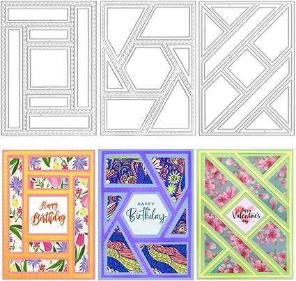 Amazon.com: 3 PCS Rectangular Die Cuts for Card Making, AFUNTA Frame ...