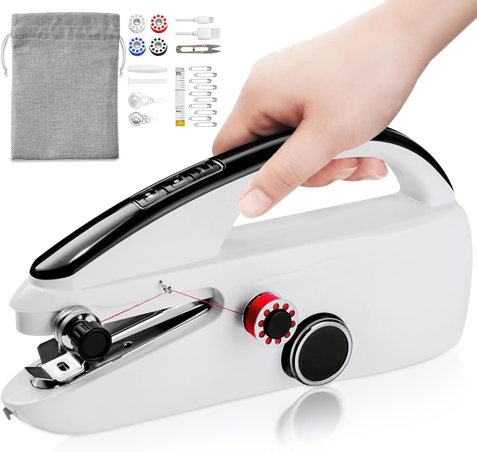 Amazon.com: 29 PCS Handheld Sewing Machine, Quick Portable Mending ...