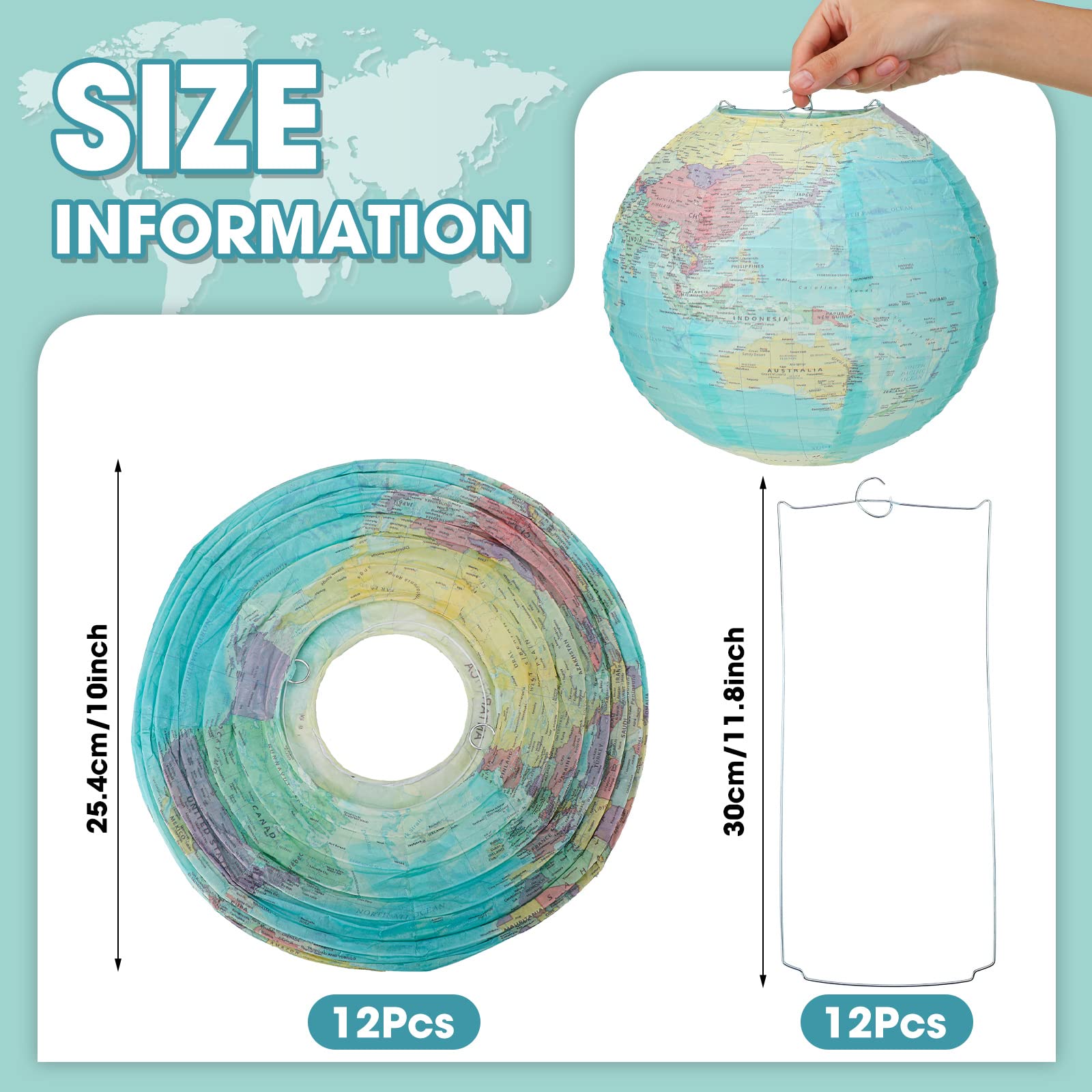Snapklik.com : 12 Pcs 10 Inch Around The World Decorations Globe ...
