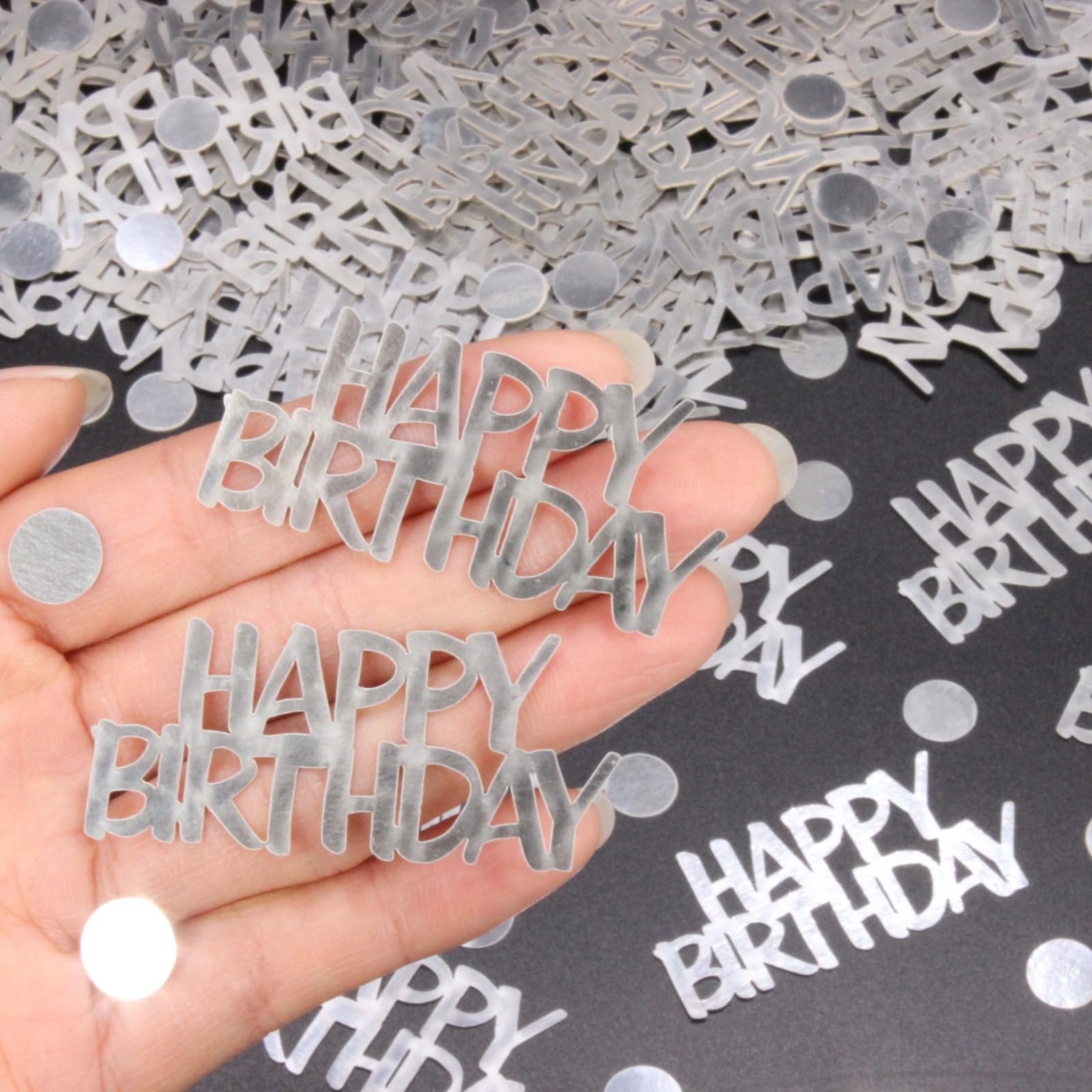 Amazon.com: Blopee Birthday Confetti, Silver Confetti for Happy ...