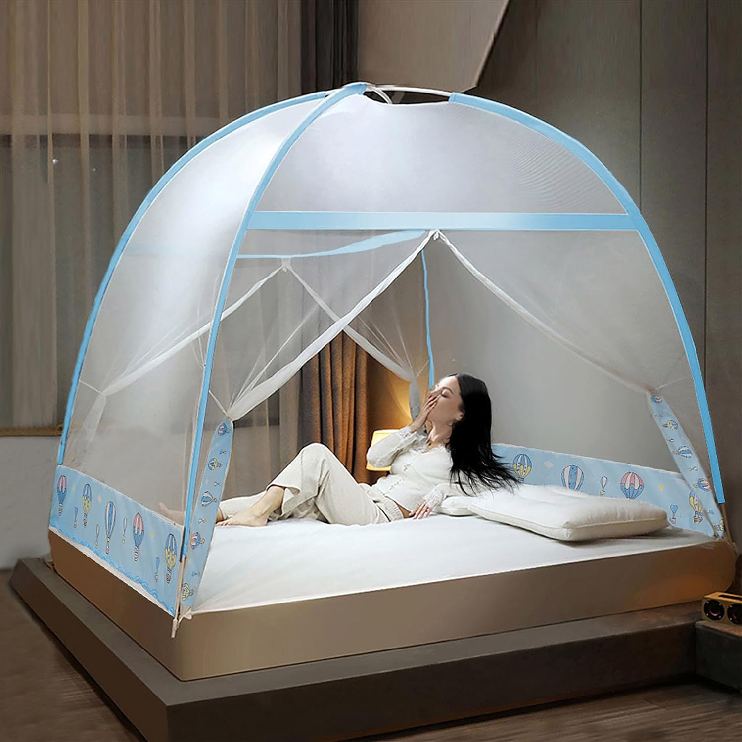 Dreamz Mosquito Bed Nets Foldable Canopy Dome Fly Repel Insect Camping ...