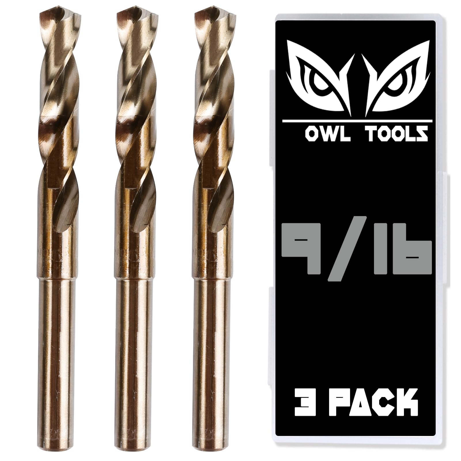 Snapklik.com : Owl Tools 9/16 Cobalt Drill Bits - 3 Pack - 6 Inch Length - M35 Cobalt Drill Bits