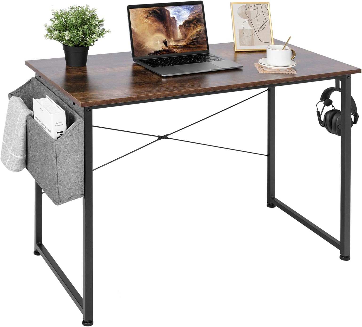 Amazon.com: AuAg 39'' Small Computer Desk Home Office Desk, Simple ...