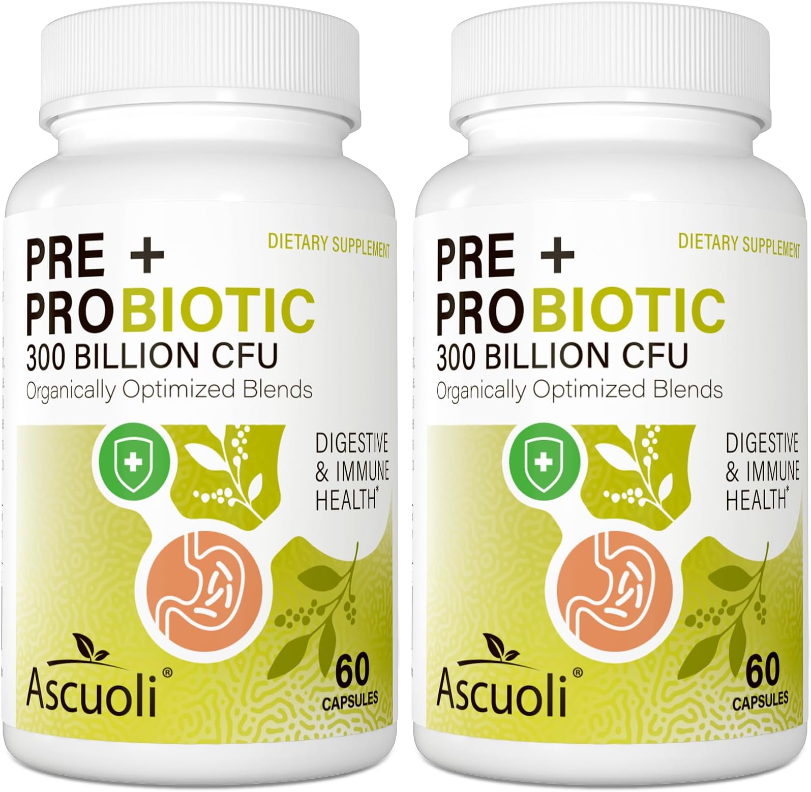 Amazon.com: Ascuoli Probiotics for Women & Men - 300 Billion CFU, 22 ...