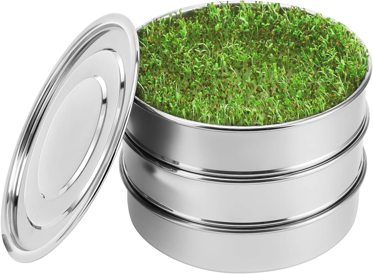 Amazon.com : SOLIGT Stackable Stainless Steel Seed Sprouting Kit, 2 ...
