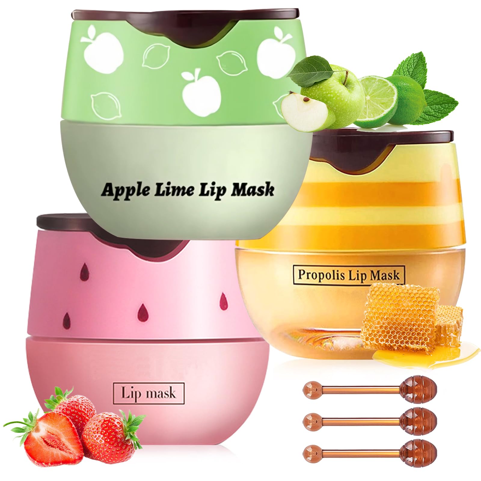 Snapklik.com : 3 PCS Bee Lip Balm Lip Mask Honey Pot, Honey ...