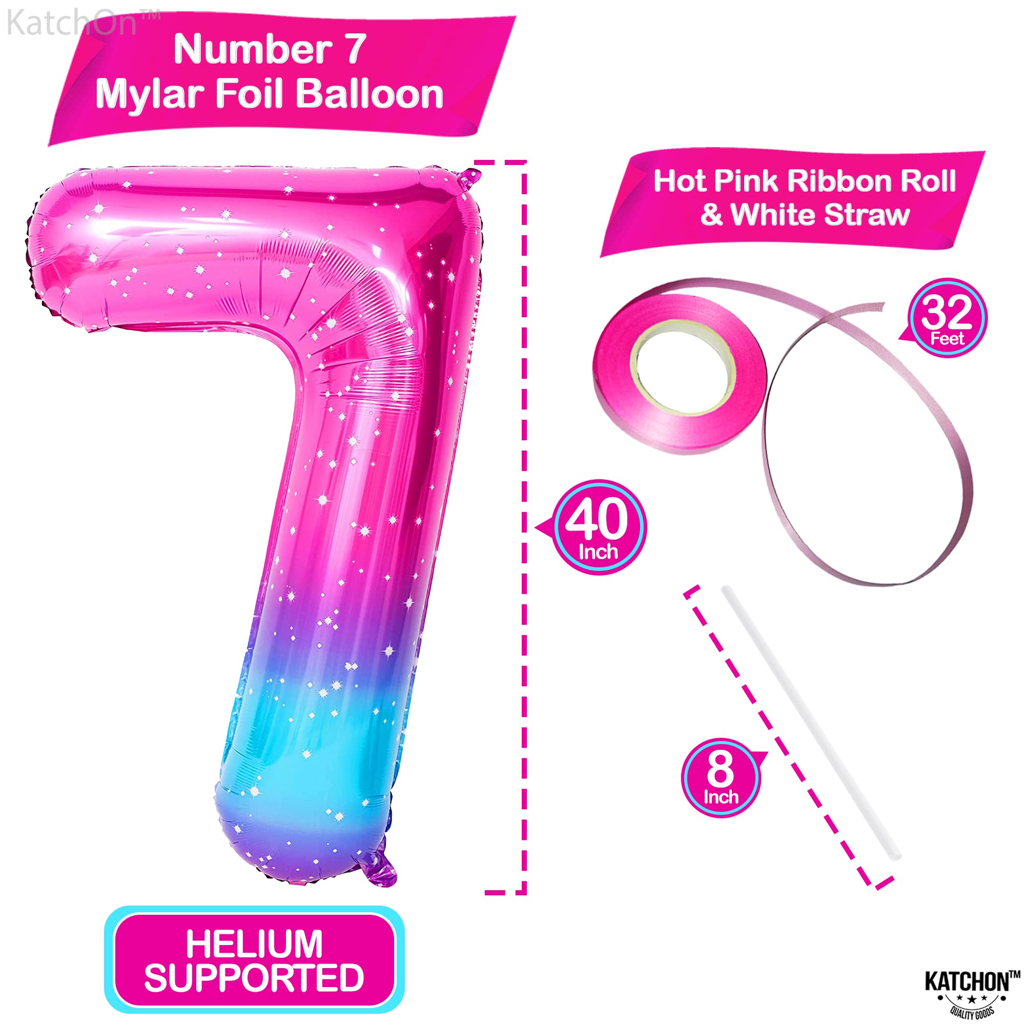 Snapklik.com : Rainbow Number 7 Balloon - 40 Inch, Galaxy Number 7 ...