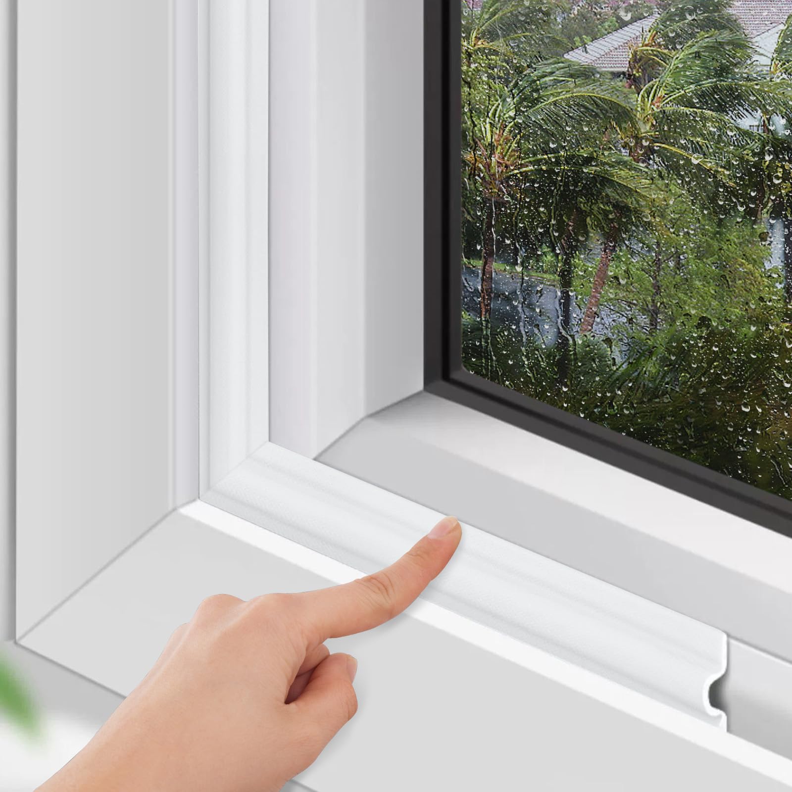 315Inch/8M Window Draft Excluder, White Self-Adhesive Draught Excluder ...