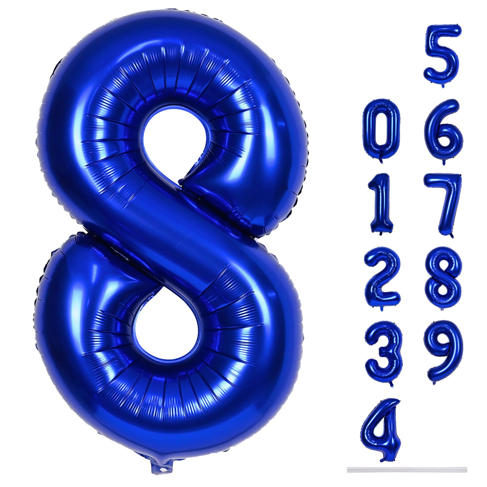 Amazon.com: Navy Bluen Balloon Number 8, 40 Inch Large Self Inflating ...