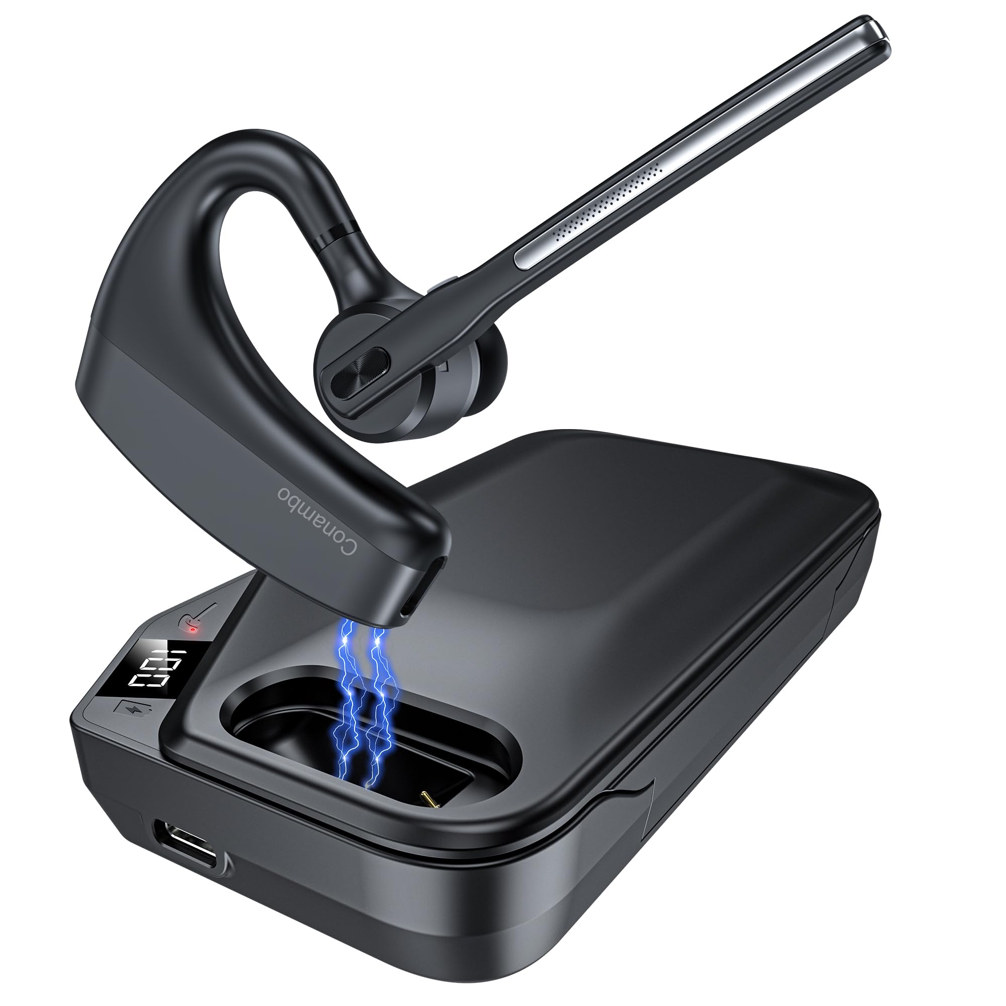 Amazon.com: Conambo K10C Bluetooth Headset & Charging Case, Dual Mic ...