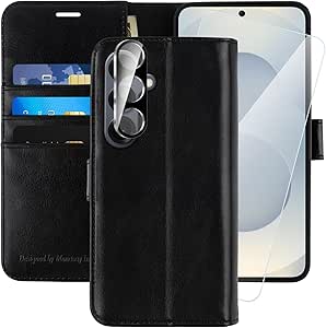 Amazon.com: MONASAY Wallet Case Fit for Samsung Galaxy S25+ Plus 5G, [Lens & Glass Screen ...